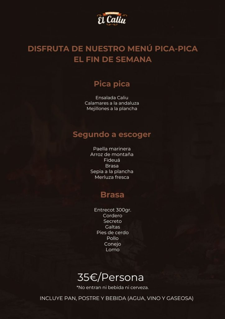 Menú pica-pica - Restaurant El Caliu de Castellar